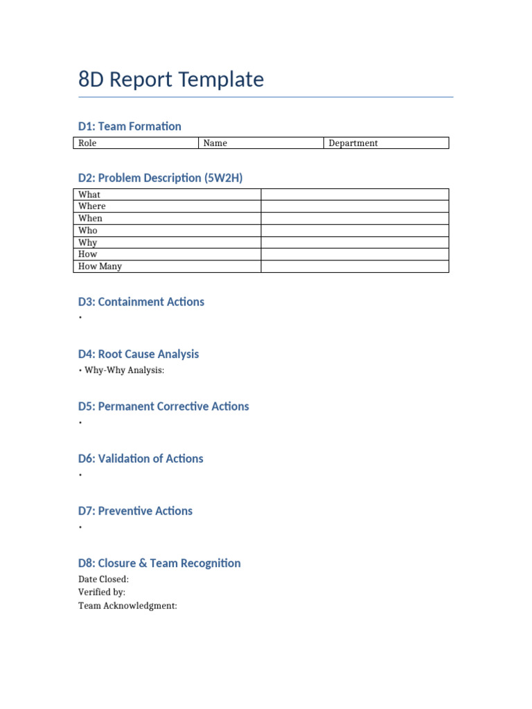 8D Report Template SMT | PDF