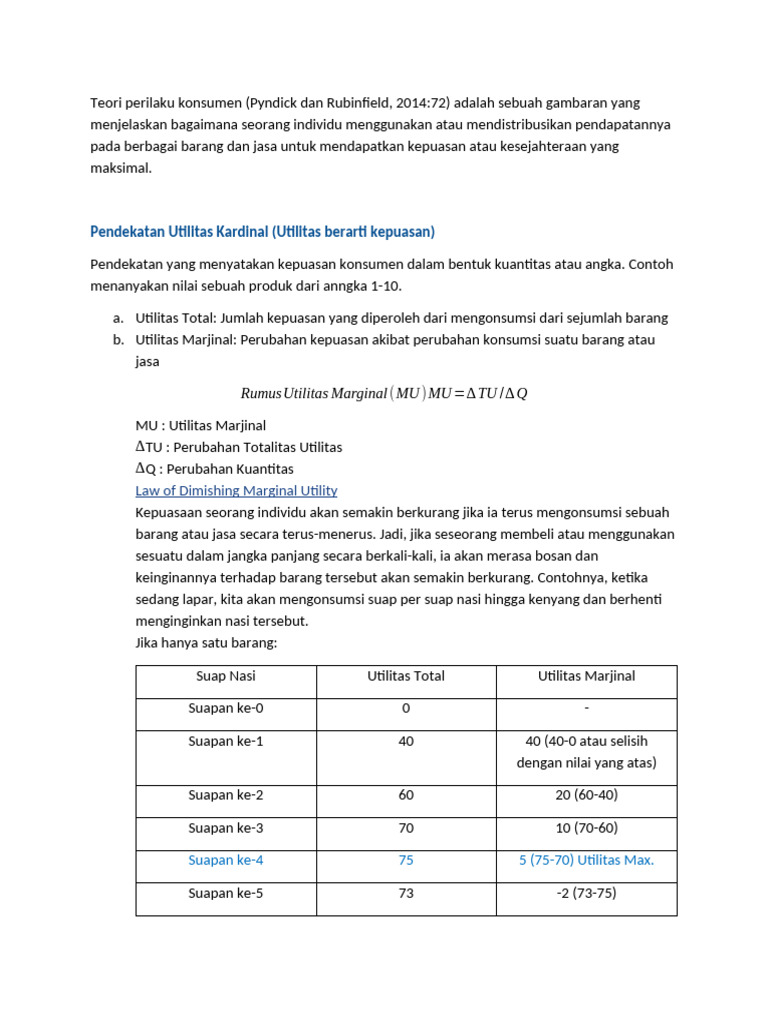 Teori Perilaku Konsumen | PDF