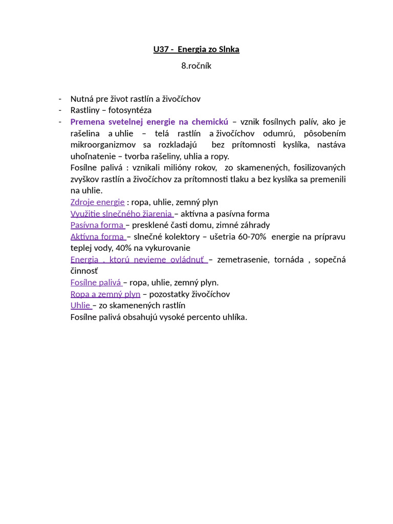 Fyzika 8.roč - Energia Zo Slnka | PDF