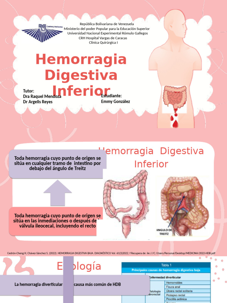 Hemorragia Digestiva Inferior | PDF | Medicina CLINICA | Fluidos corporales