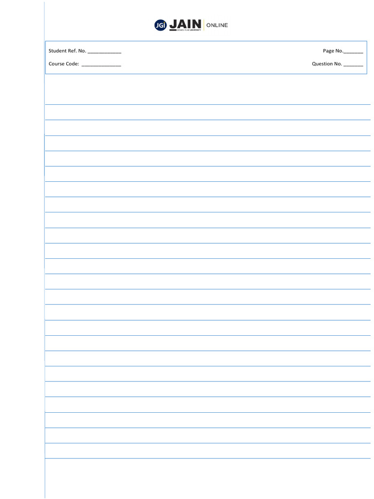 JainOnline Exam Answer Sheet Template | PDF