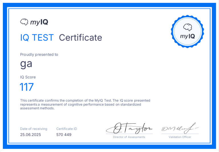 IQ Certificate | PDF