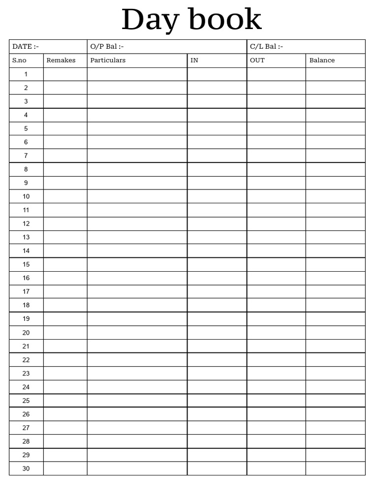Day Book | PDF