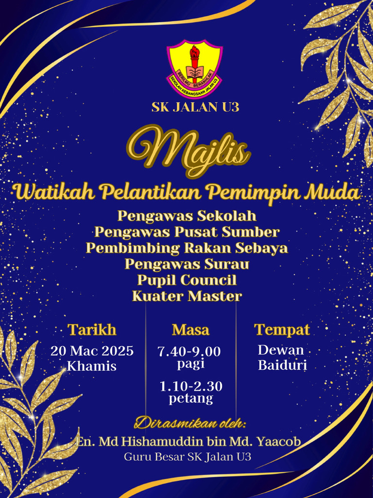 Buku Program Majlis Watikat Pelantikan Pemimpin Muda | PDF