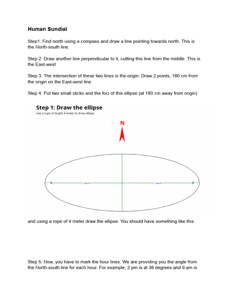 Step-by-Step Human Sundial Guide | PDF