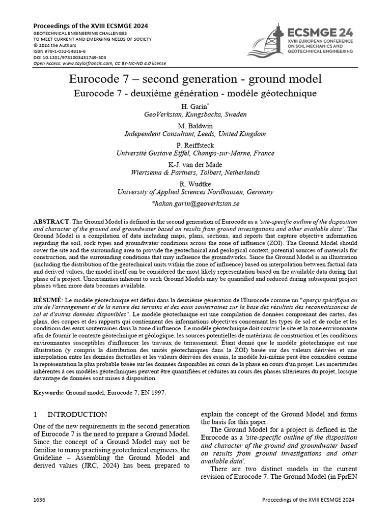 903 C Eurocode 7 Second Generation Ground Model | PDF | Geotechnical Engineering | Hydrogeology