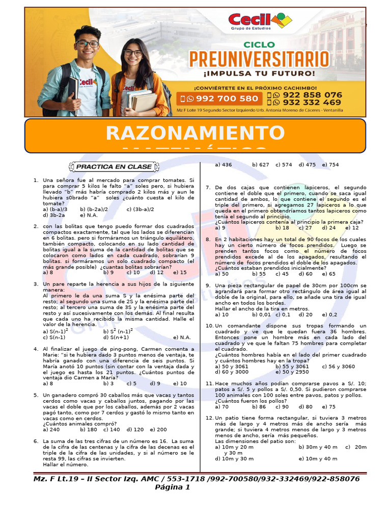 RAZ. MAT. 25 | PDF