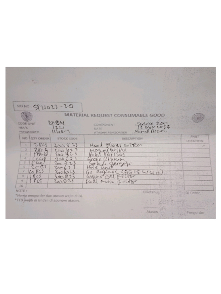 Material Request | PDF