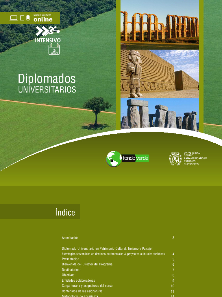 Diplomado Intensivo en Patrimonio Cultural, Turismo y Paisaje | PDF | Turismo | Sustentabilidad
