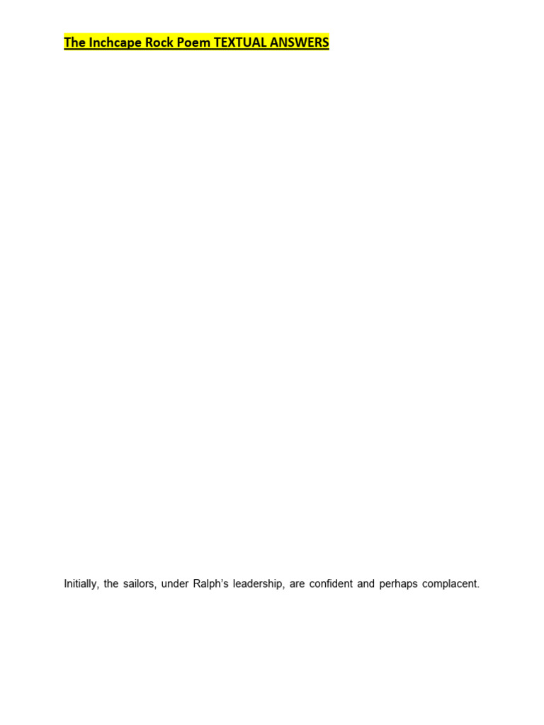 The Inchcape Rock Poem TEXTUAL ANSWERS | PDF | Water Transport