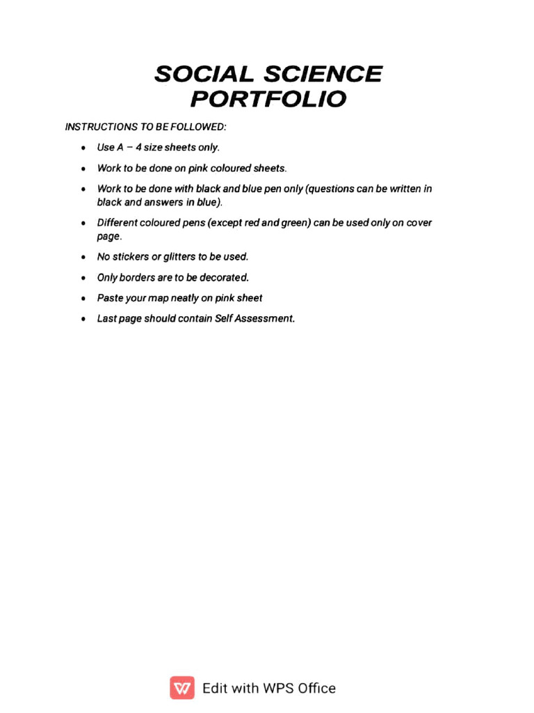 Class 10 Social Science Portfolio Guide | PDF