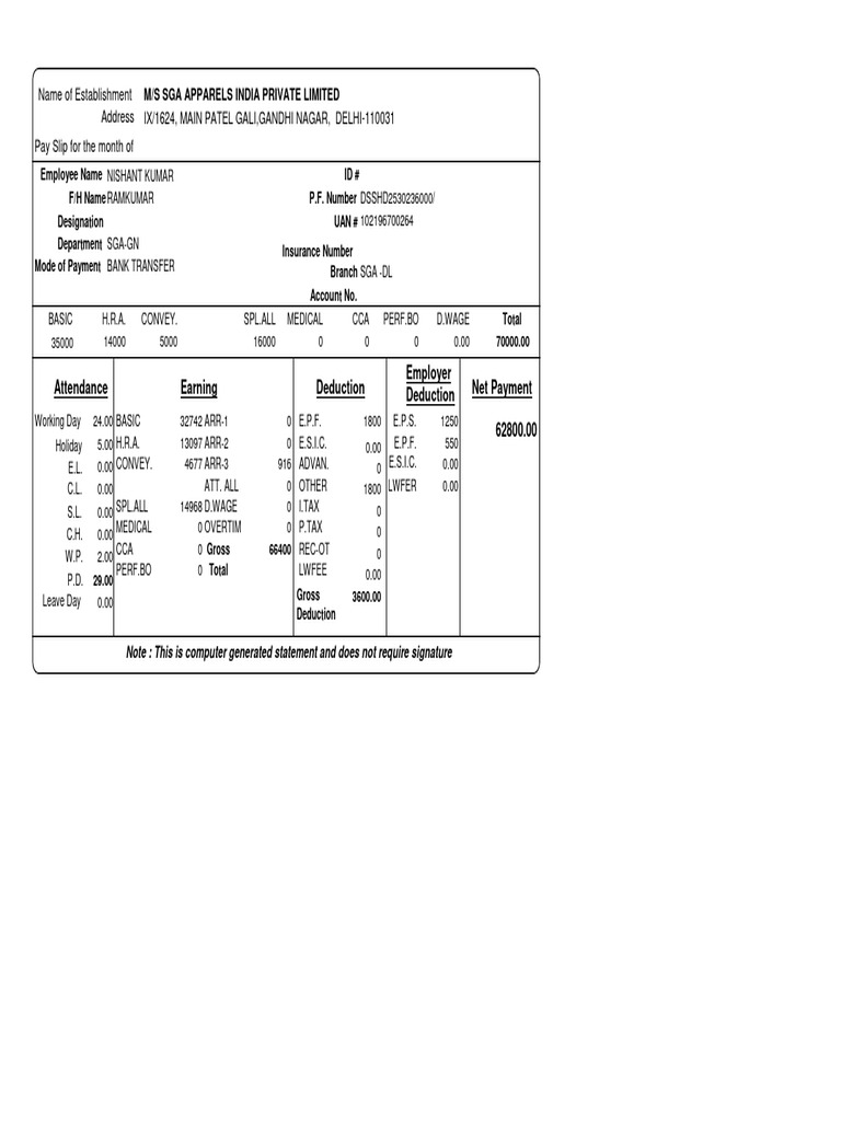 June Salary Slipn | PDF