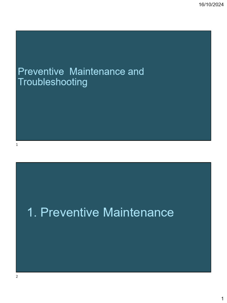 Preventive Maintenance and Troubleshooting Guide | PDF ...