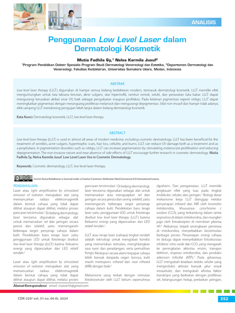Terapi Laser Tingkat Rendah dalam Dermatologi | PDF