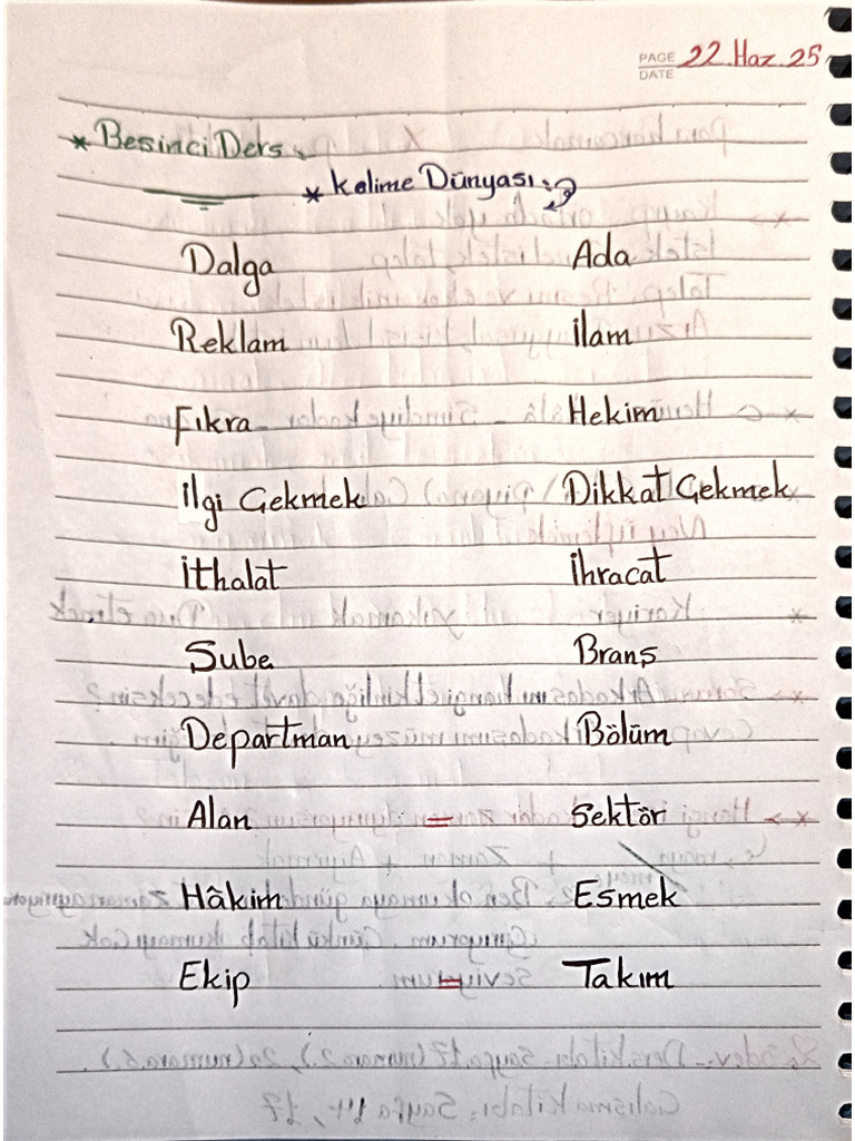 Beşinci Ders (A2.1) | PDF