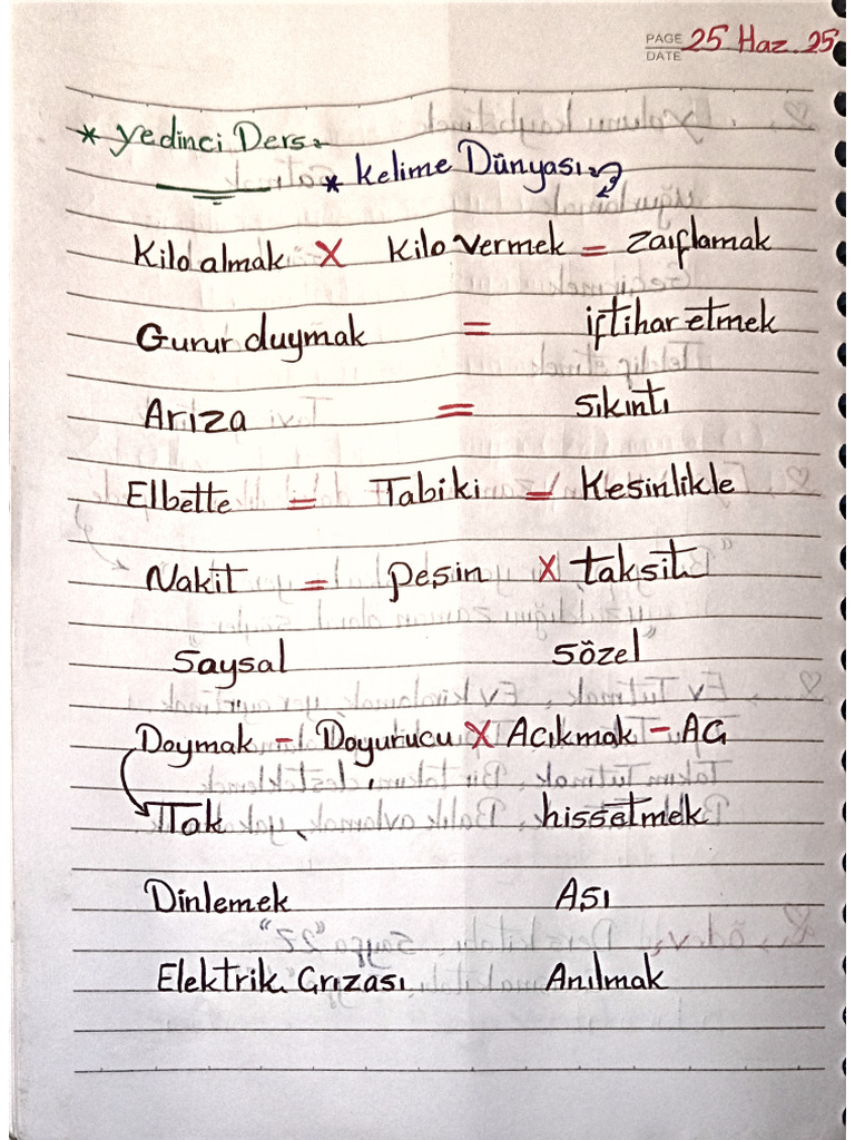 Yedinci Ders (A2.1) | PDF