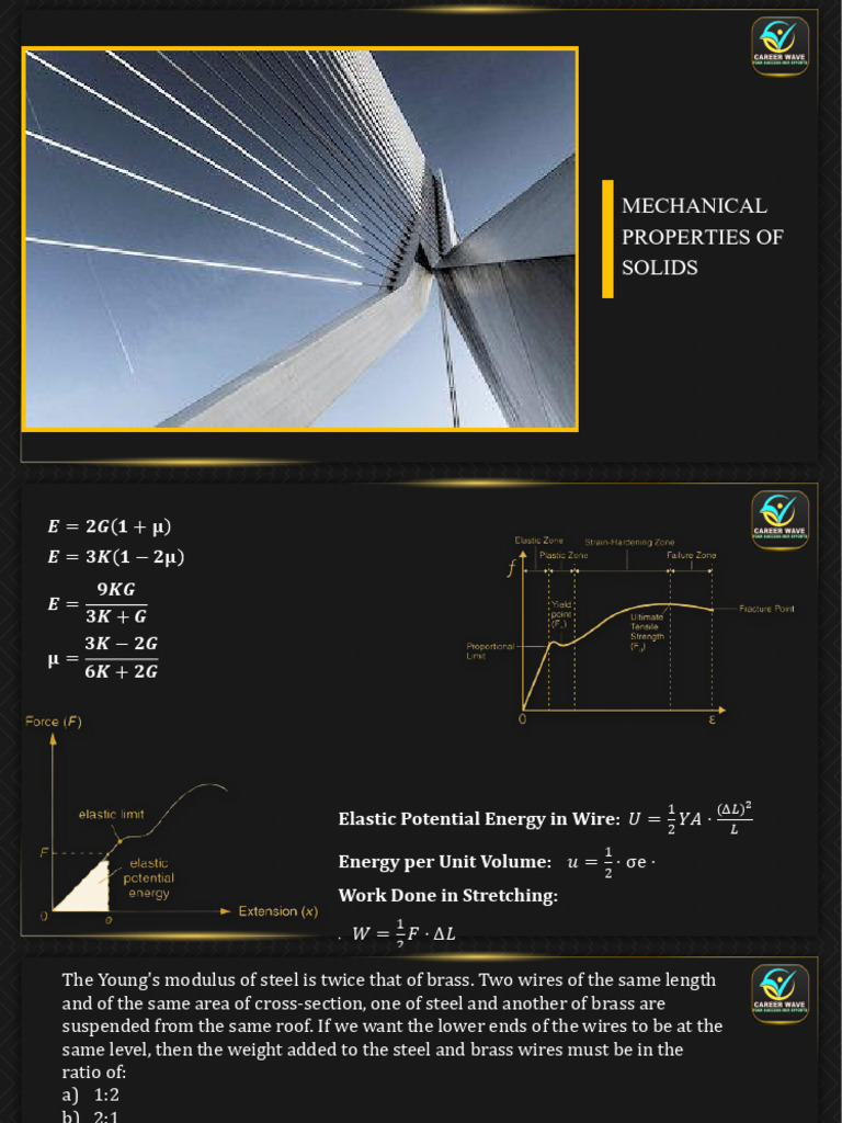 N-DC Mechanical Properties of Solids | PDF | Young's Modulus | Elasticity (Physics)