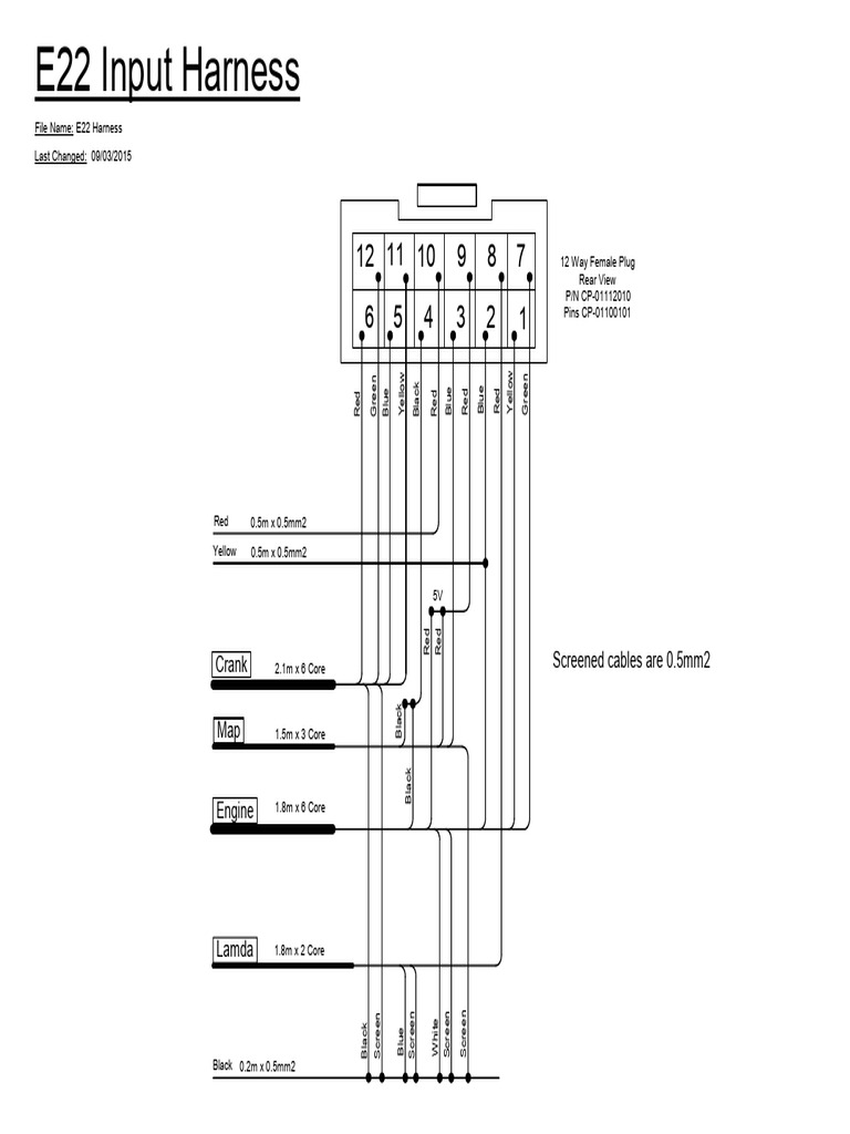 E22 - P1 Input Harness | PDF | Electronics | Electrical Components