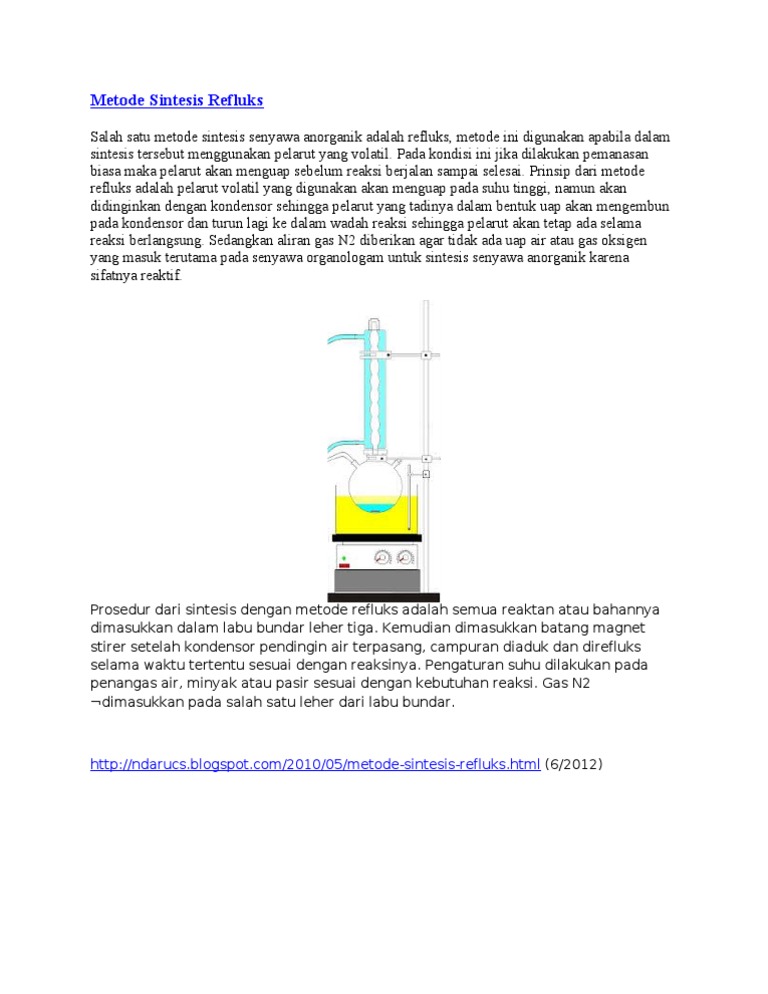 Metode Sintesis Refluks | PDF
