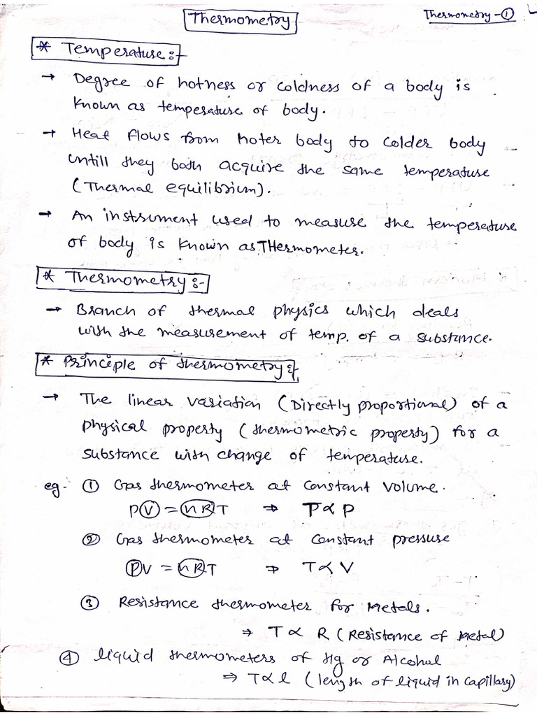 Thermometry & Calorimetry PKP | PDF