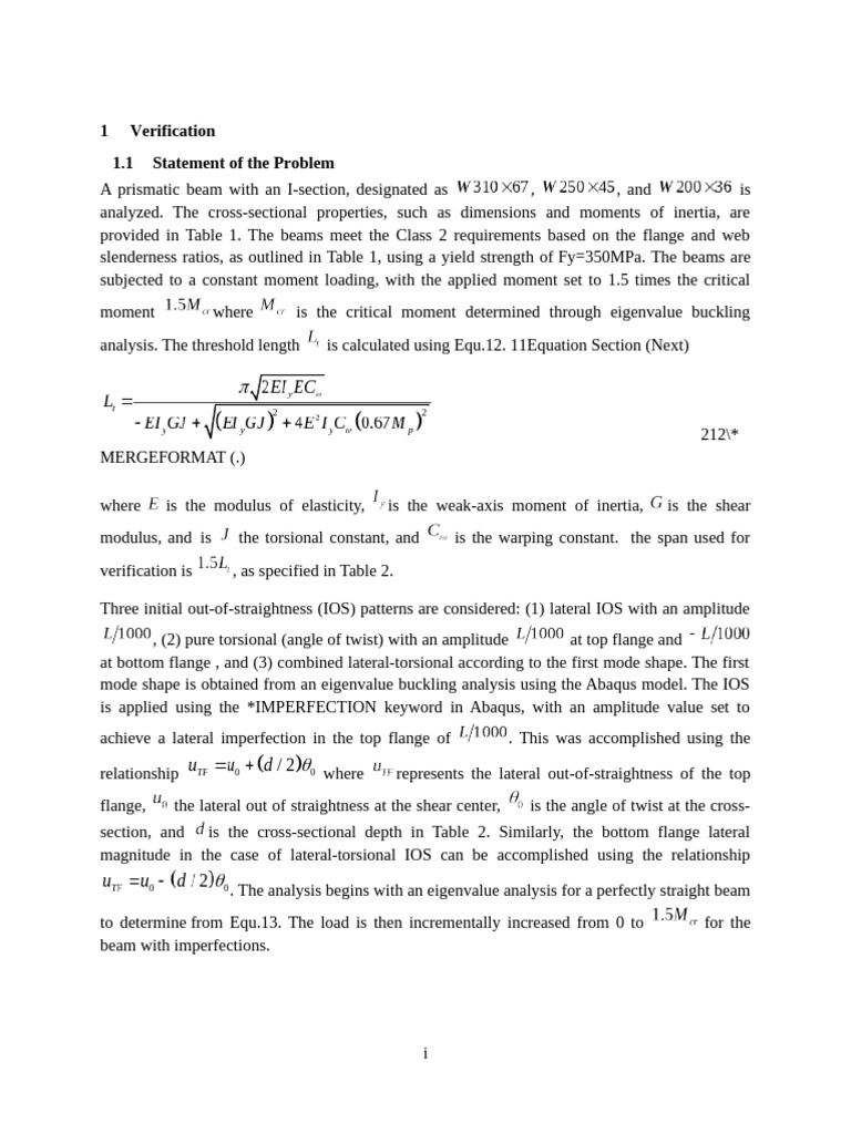Prismatic Beam Analysis with IOS | PDF | Beam (Structure) | Buckling