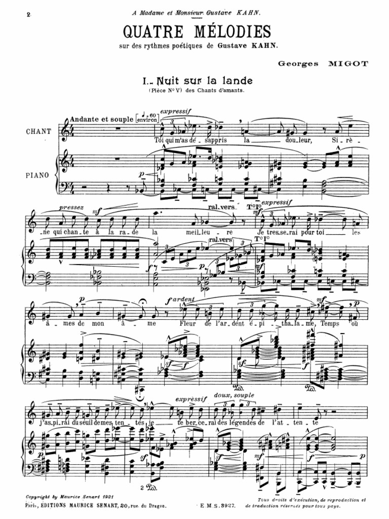 Migot - Quatre Mélodies | PDF