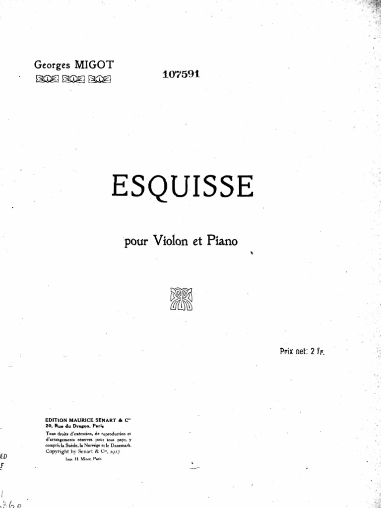 Migot - Esquisse Pour Violon Et Piano | PDF