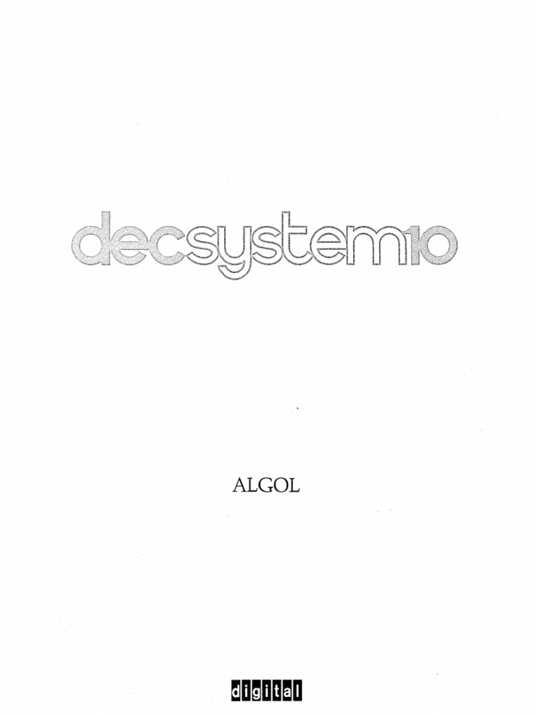 DECsystem-10 ALGOL Reference Manual | PDF | Boolean Data Type ...