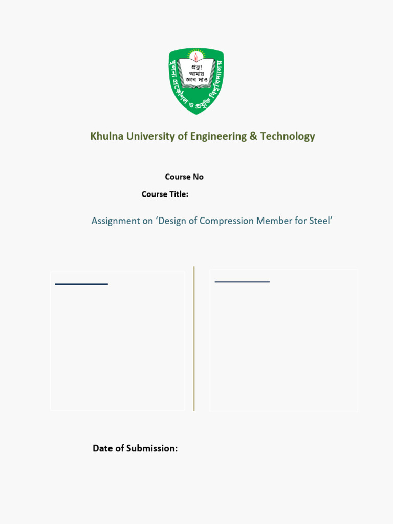 Design of Compression Member Assignment | PDF