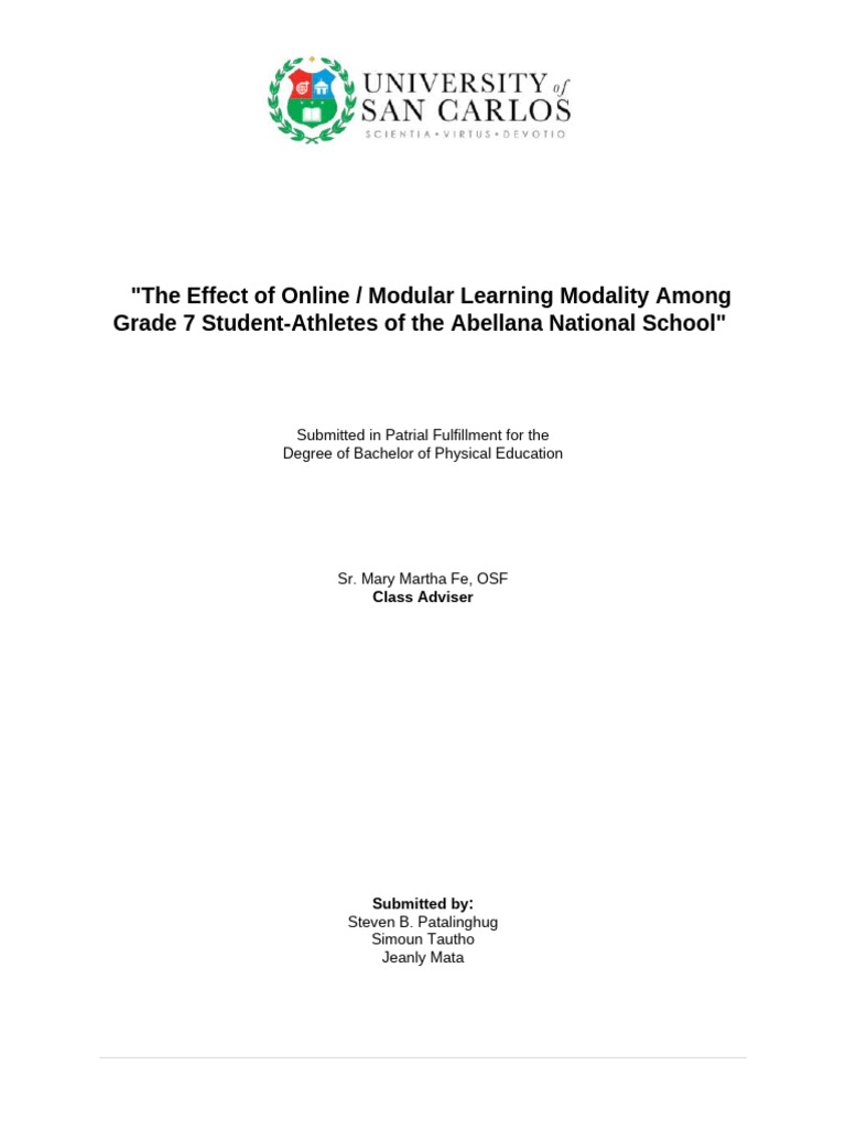 Effect of Online Modular Learning 1 1 | PDF | Educational Technology ...