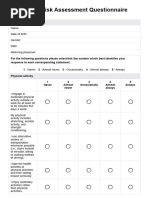 Health Risk Assessment Questionnaire | PDF | Psychology