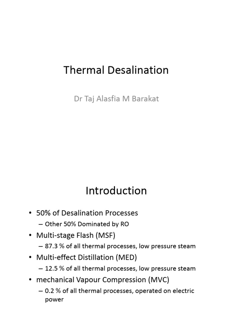 Thermal Desalination Part01 | PDF