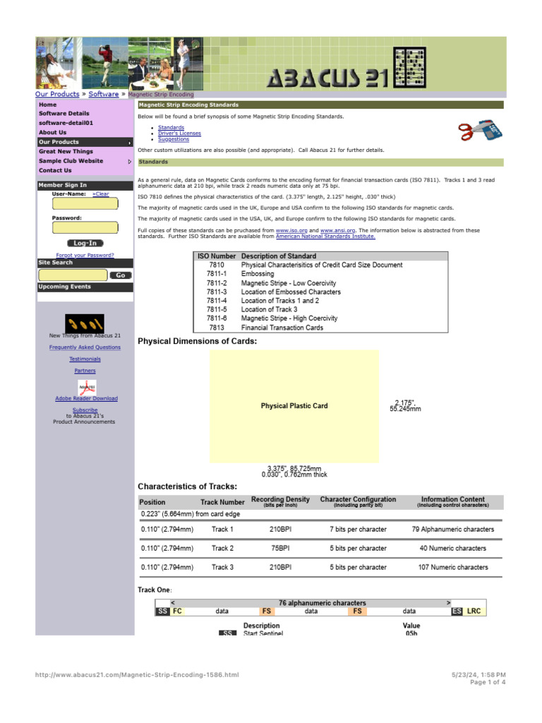 Magnetic Strip Encoding - Abacus 21 | PDF | Encodings | Computing