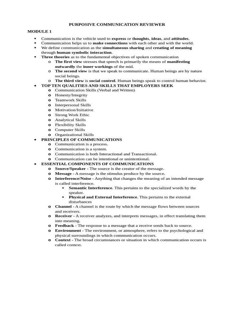 Kaye Sumallo - Purposive Communication Reviewer | PDF | Communication | Semantics