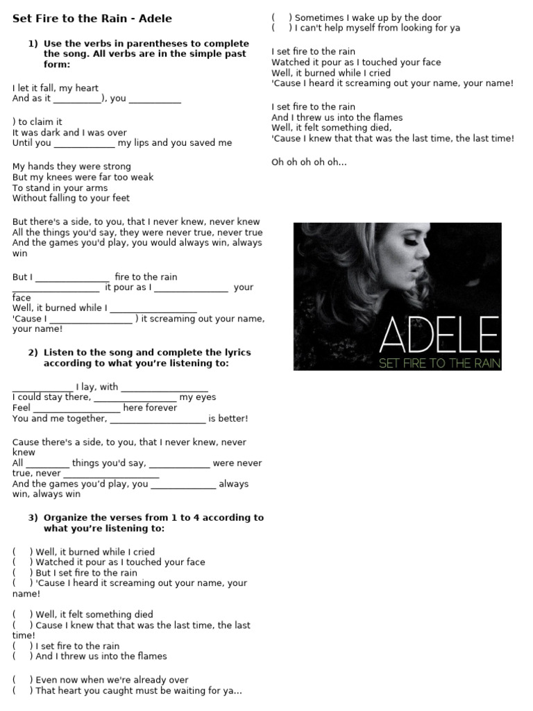Complete "Set Fire to the Rain" Lyrics | PDF
