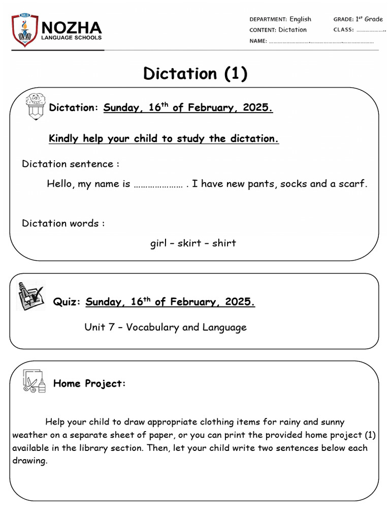Second Term Dictation and Project Guide | PDF