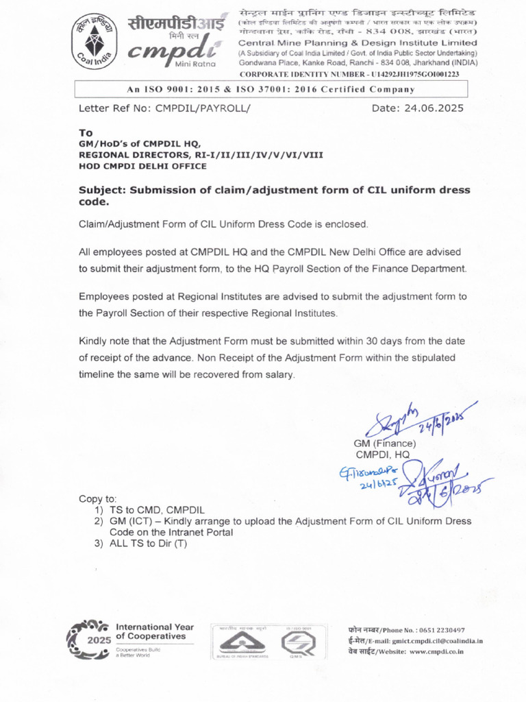 Dress Bill Submission Form From HQ | PDF