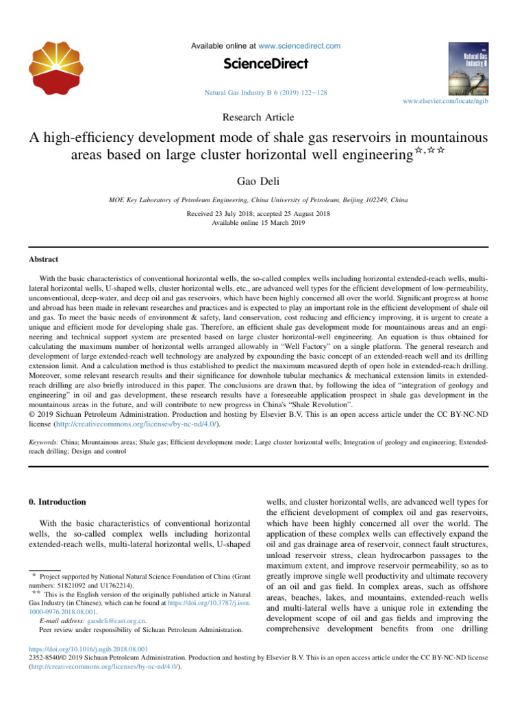 A High-Efficiency Development Mode of Shale Gas Re | PDF | Oil Well ...