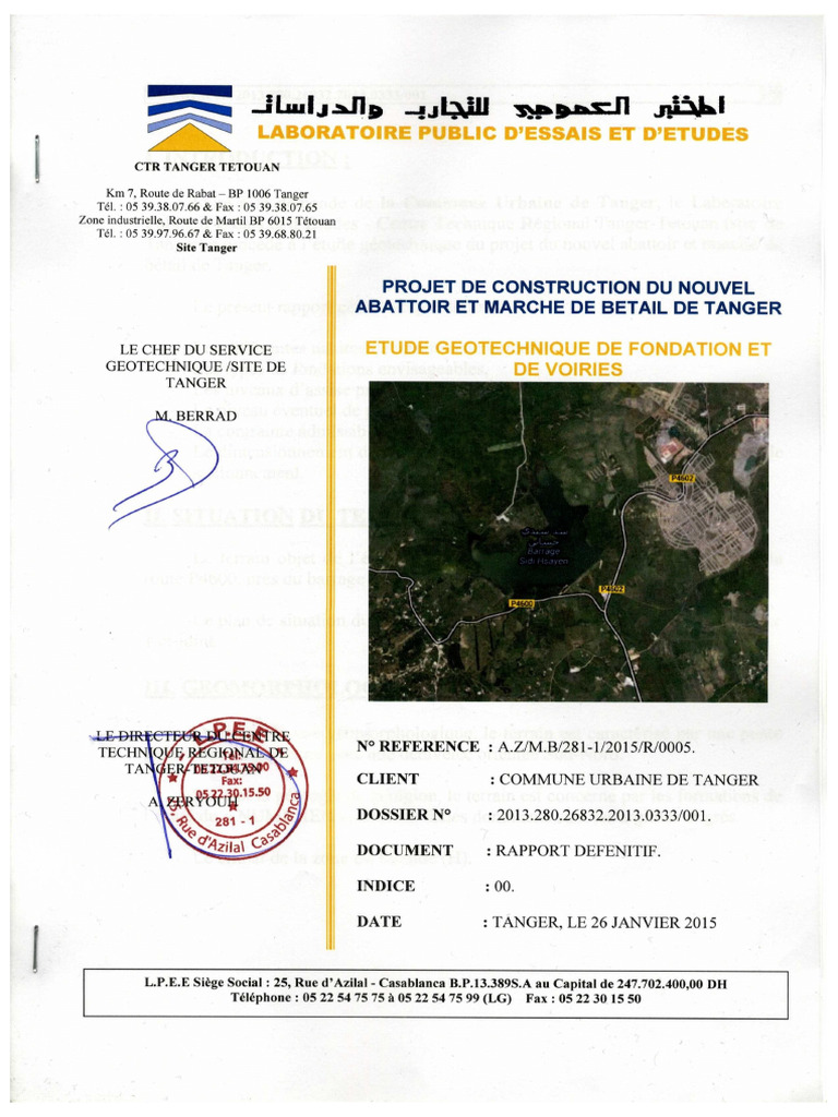 Etude Geot Des Abattoirs Et Marche de Betail | PDF