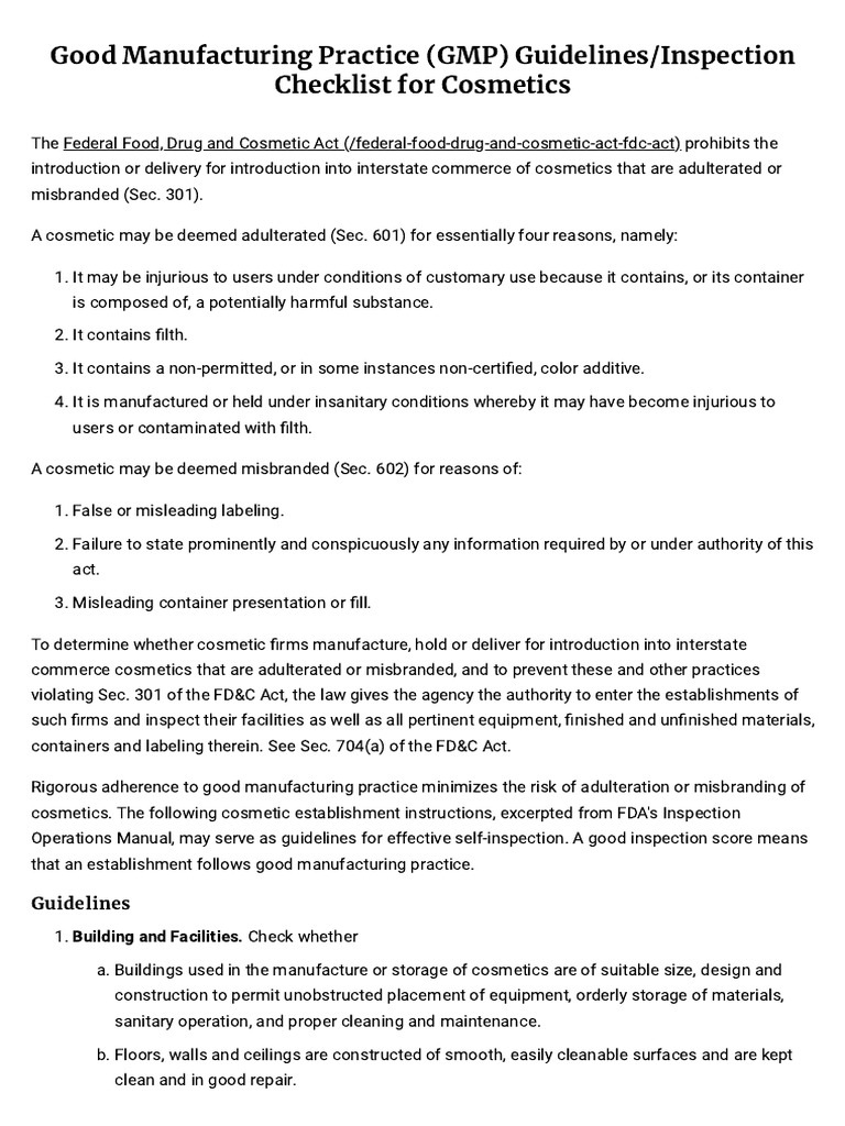 GoodManufacturingPractice (GMP) Guidelines ...