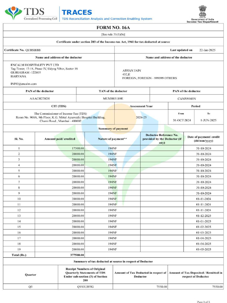 TDS Certificate | PDF