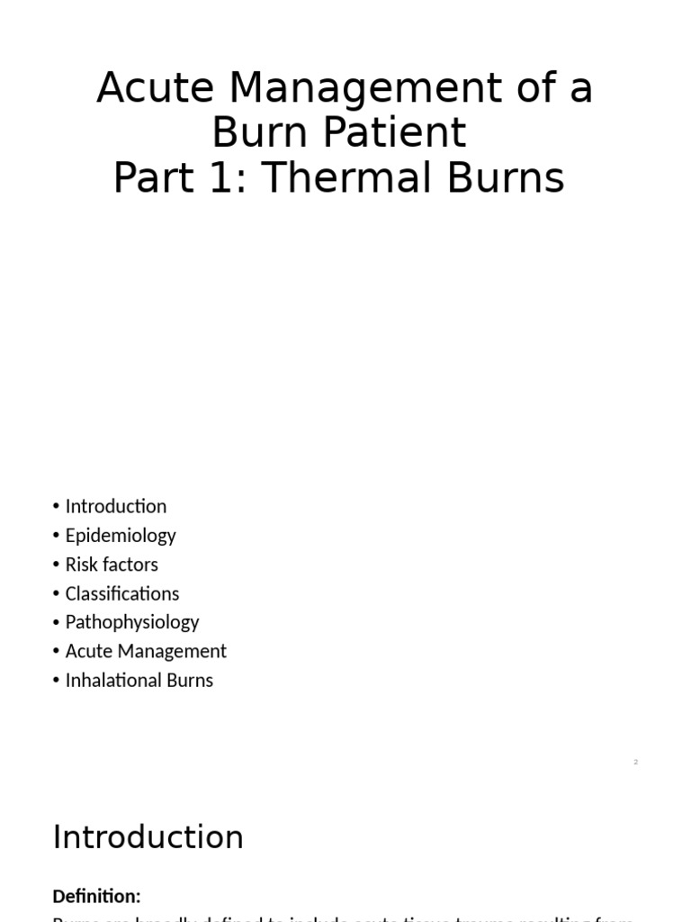 Acute Management of A Burn Patient - Part 1 Thermal Burns 3 | PDF ...