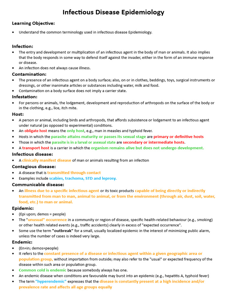 Infectious Disease Epidemiology | PDF | Infection | Epidemics