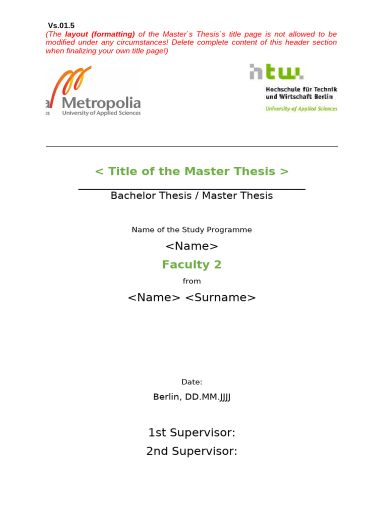 Master Thesis Formatting Guidelines | PDF | Thesis | Methodology