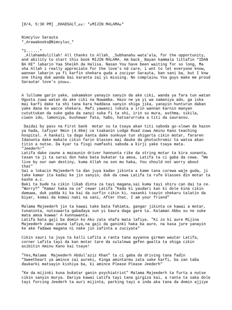 MIJIN MALAMAH by Nimcy Luv (Sarautah) | PDF
