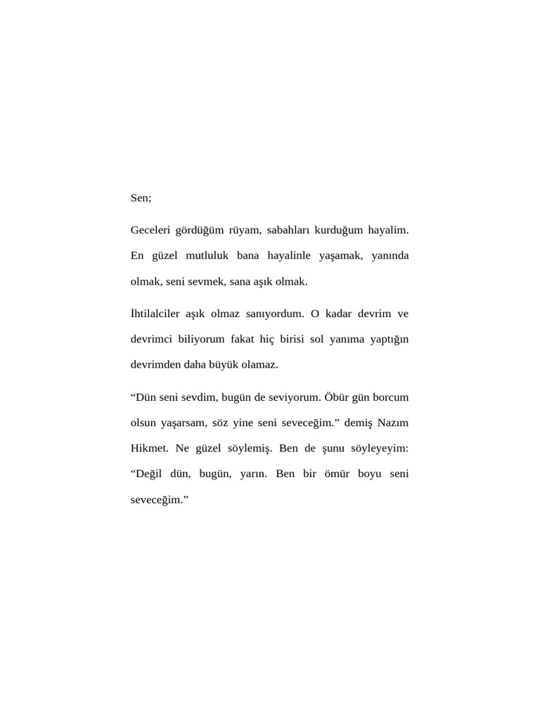 Kısa Bi Mektup | PDF