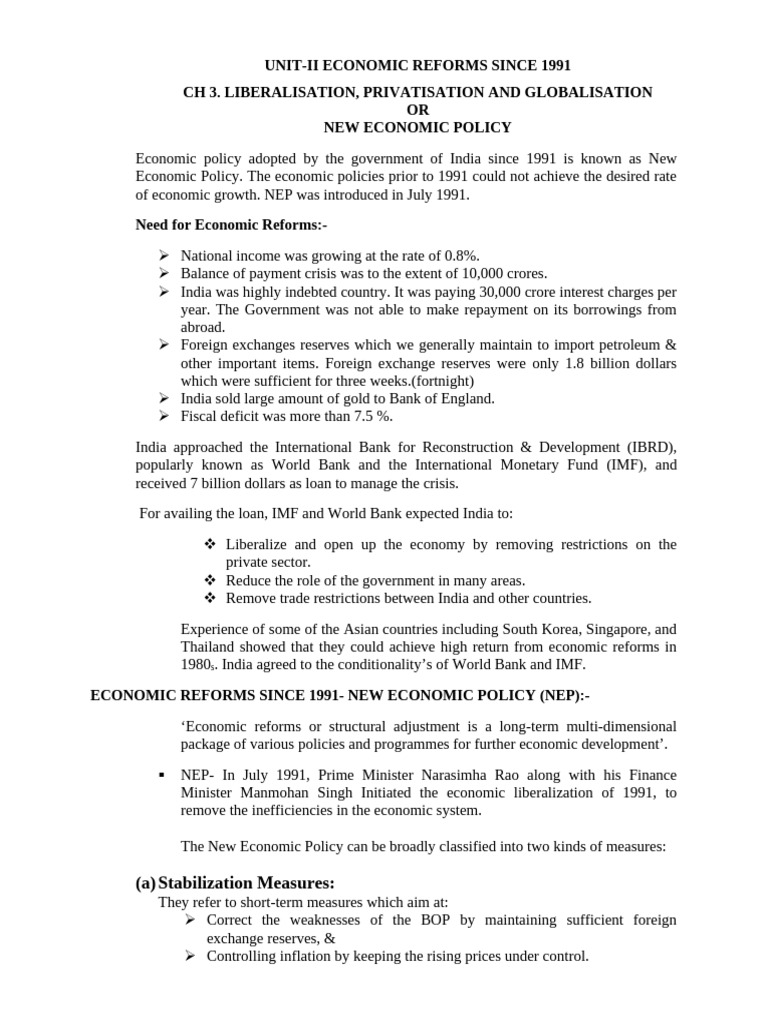 1991 LPG Policy: Economic Reforms Overview | PDF | Taxes | World Trade ...