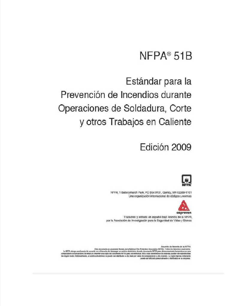 NFPA 51B-2009 - Estandar para La Prevencion de Incendios Durante ...
