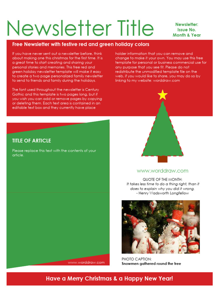 Holiday Newsletter Template Guide | PDF