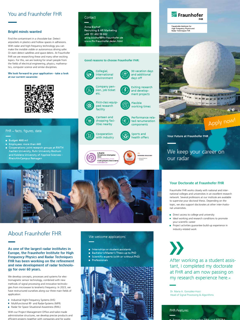 Fraunhofer FHR Career Flyer 2024 | PDF | Electronics